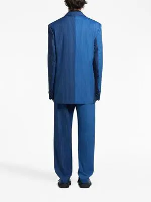 Marni Two-tone Pinstriped Wool Blazer