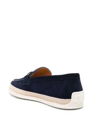 TOD'S Suede Espadrille Loafers - Blue