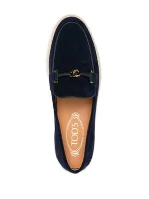 TOD'S Suede Espadrille Loafers - Blue
