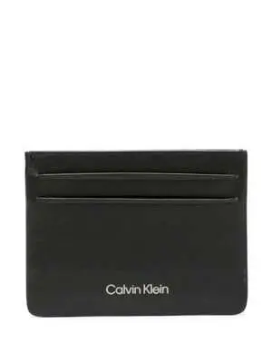 Calvin Klein Logo-stamp Leather Cardholder - Black