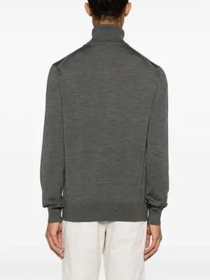 Dolce & Gabbana Logo-appliqué Wool Jumper - Grey