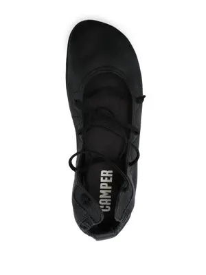 Camper Right Nina Lace-up Ballerina Shoes - Black