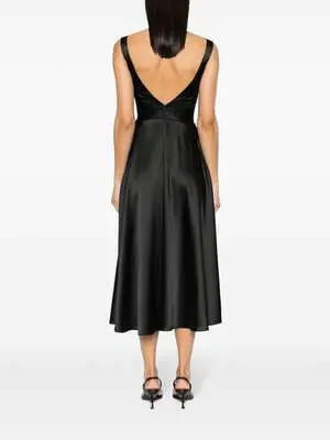 ATU BODY COUTURE Satin-finish Sleeveless Dress - Black