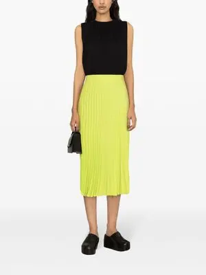 MAISON MARGIELA Pleated Crepe Midi Skirt - Green