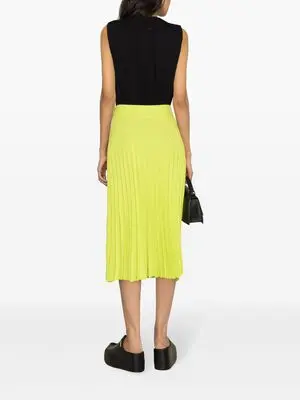 MAISON MARGIELA Pleated Crepe Midi Skirt - Green