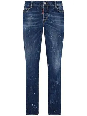 Dsquared2 Paint-splatter Slim Jeans - Blue