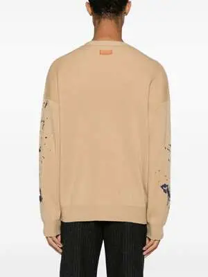 Moschino Paint-splatter Wool Cardigan