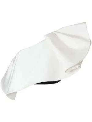 Carolina Herrera Asymmetric Ruffled-detail Silk Top - White