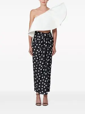 Carolina Herrera Asymmetric Ruffled-detail Silk Top