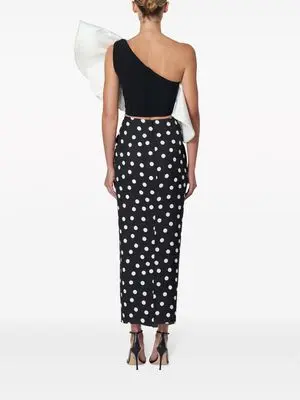 Carolina Herrera Asymmetric Ruffled-detail Silk Top