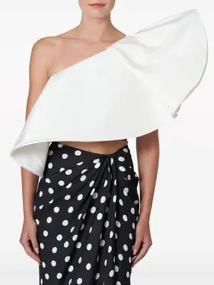 Carolina Herrera Asymmetric Ruffled-detail Silk Top