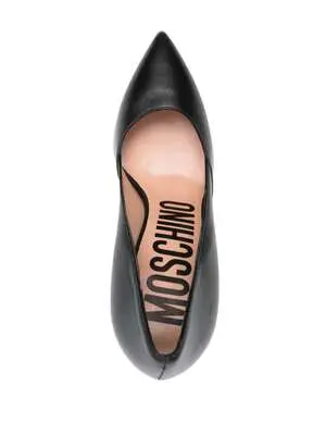 Moschino 105mm Heart-appliqué Leather Pumps
