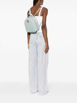 Pinko Love Quilted Leather Backpack - Grey