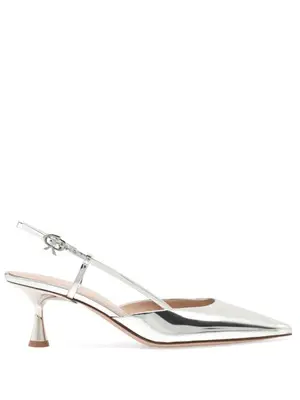 GIANVITO ROSSI Ascent 55mm Leather Pumps - Silver