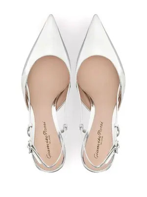 GIANVITO ROSSI Ascent 55mm Leather Pumps - Silver