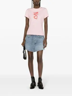 Moschino Heart-print Cotton T-shirt - Pink