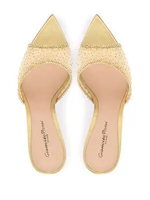 GIANVITO ROSSI Rania 85mm Crystal-embellished Mules - Neutrals