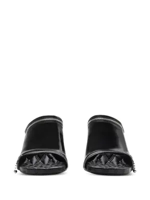 Burberry Peep 85mm Leather Sandals - Black