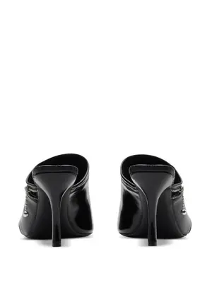 Burberry Peep 85mm Leather Sandals - Black