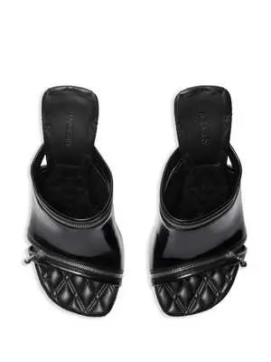 Burberry Peep 85mm Leather Sandals - Black