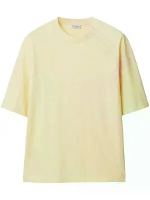 Burberry Check-print Cotton T-shirt - Yellow