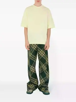 Burberry Check-print Cotton T-shirt - Yellow