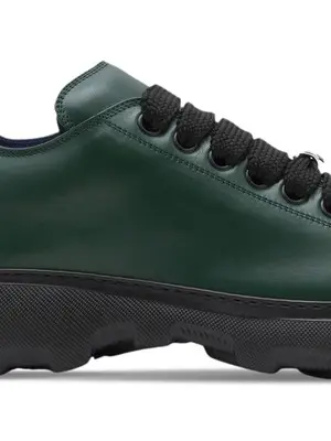 Burberry Ranger Leather Sneakers - Green
