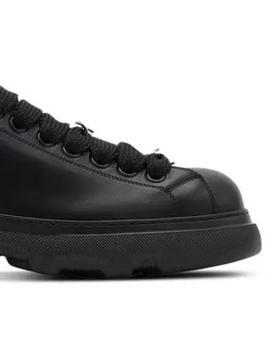 Burberry Ranger Leather Sneakers - Black