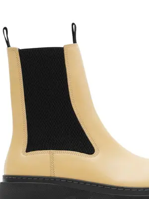 Burberry Creeper Leather Chelsea Boots - Neutrals
