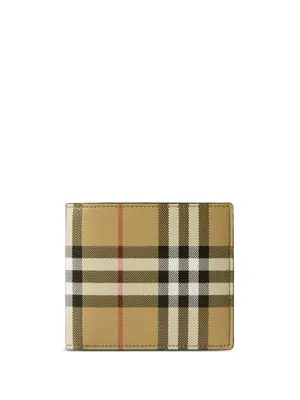 Burberry Vintage Check Bifold Leather Wallet - Neutrals