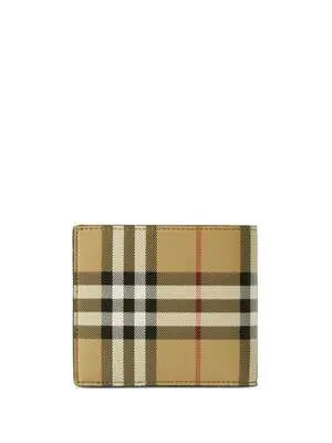 Burberry Vintage Check Bifold Leather Wallet - Neutrals