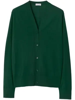 Burberry Fine-knit Wool Cardigan - Green