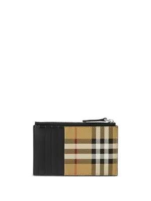 Burberry Check Zip Card Case - Neutrals