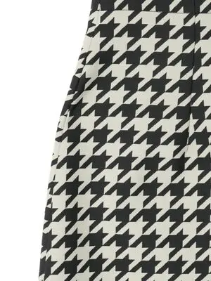 Burberry Houndstooth-pattern Gabardine Cropped Trousers