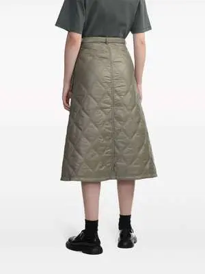 GANNI Quilted Wrap Midi Skirt
