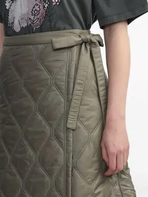 GANNI Quilted Wrap Midi Skirt