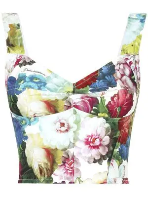 Dolce & Gabbana Floral-print Corset Top