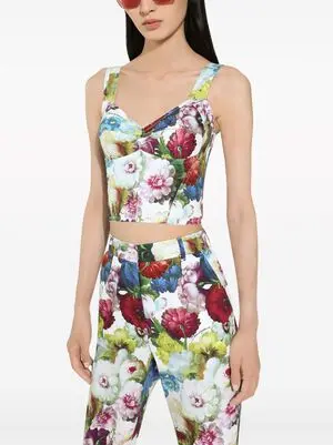 Dolce & Gabbana Floral-print Corset Top