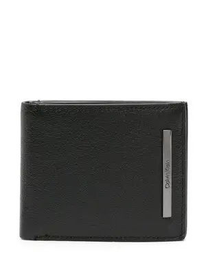 Calvin Klein Logo-plaque Bi-fold Leather Wallet - Black