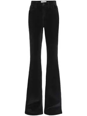 FRAME Le High Flare Velvet Trousers - Black