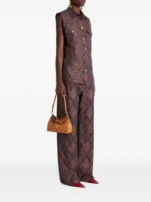 Etro Mini Vela Bag With Medallion Closure - Brown