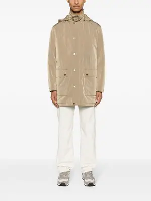 Hugo Hooded Crinkled-finish Raincoat