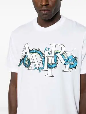 Amiri Dragon-print Cotton T-shirt - White