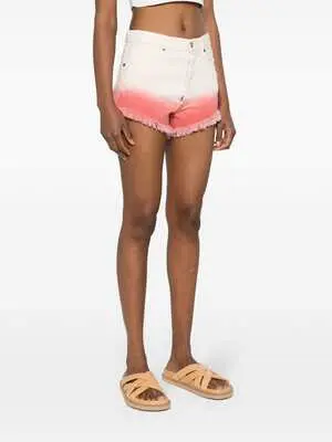 Alanui Tie-dye Denim Shorts - Neutrals