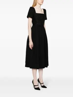 SELF-PORTRAIT Bouclé-panel Midi Dress