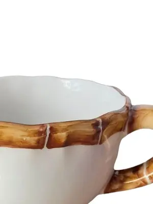LES-OTTOMANS Bamboo Porcelain Cappuccino Cup
