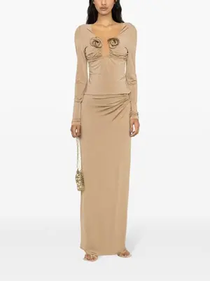 Magda Butrym Cut-out Maxi Skirt - Neutrals
