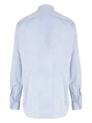 LARDINI Spread-collar Twill Shirt