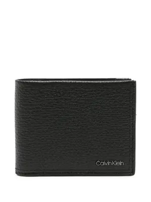 Calvin Klein Logo-plaque Bi-fold Leather Wallet - Black