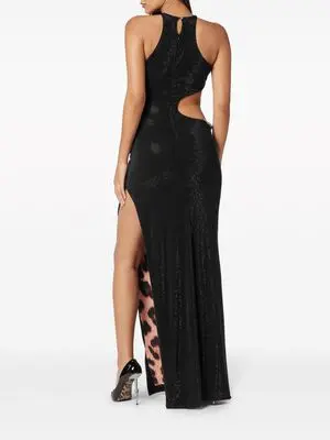 Philipp Plein Sleeveless Crystal Embellished Maxi Dress